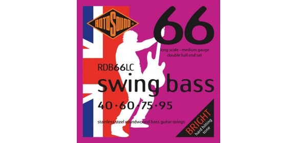 E-Bass Saiten Swing Bass 66 Double Ball End Satz 4-str. Medium 40-95 Double Ball von Rotosound
